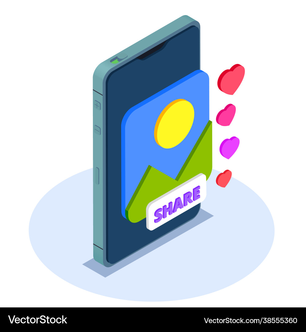 Mobile photography video isometric Royalty Free Vector Image