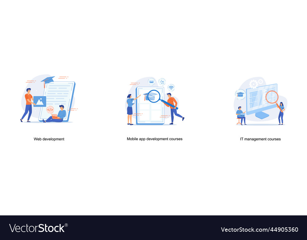 Programming courses web design concept Royalty Free Vector