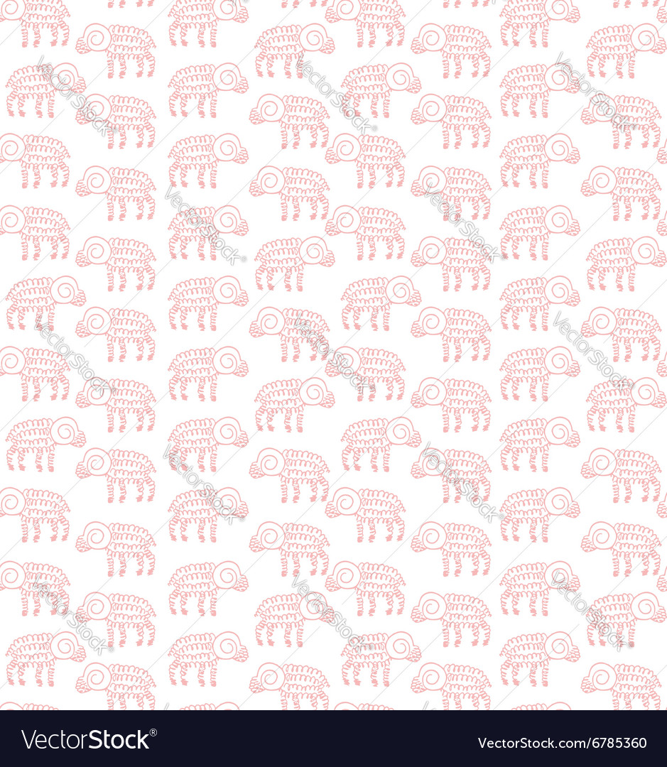 Seamless pattern lamb doodle Royalty Free Vector Image