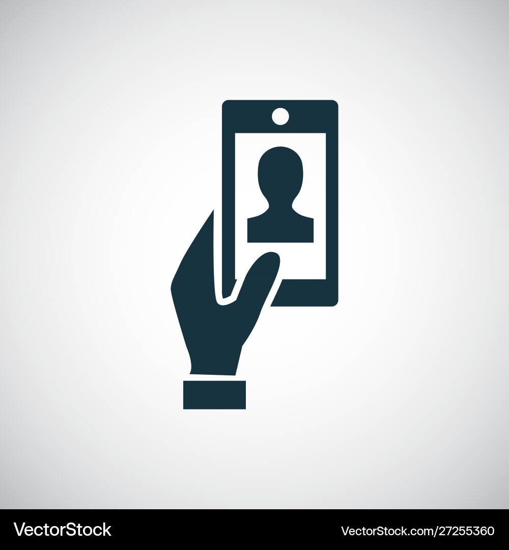 Smartphone selfie icon for web and ui on white Vector Image