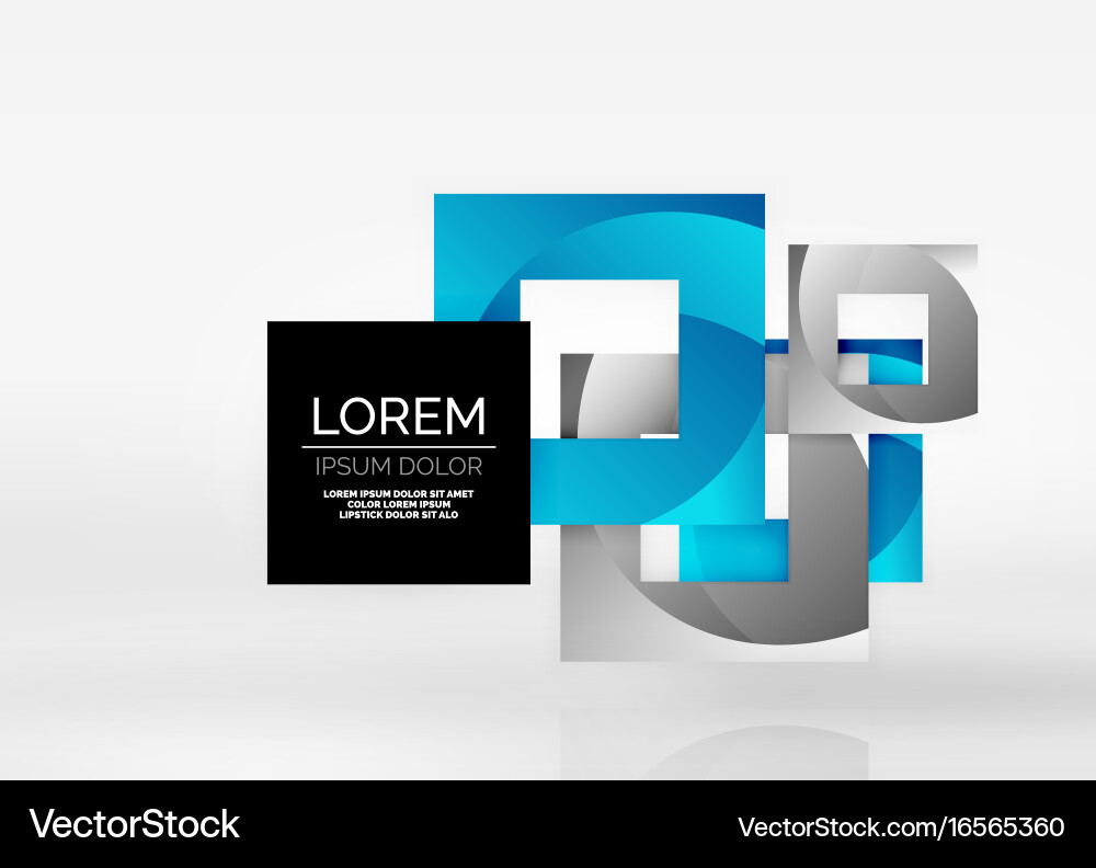 Squares geometric shapes in light grey 3d space Vector Image