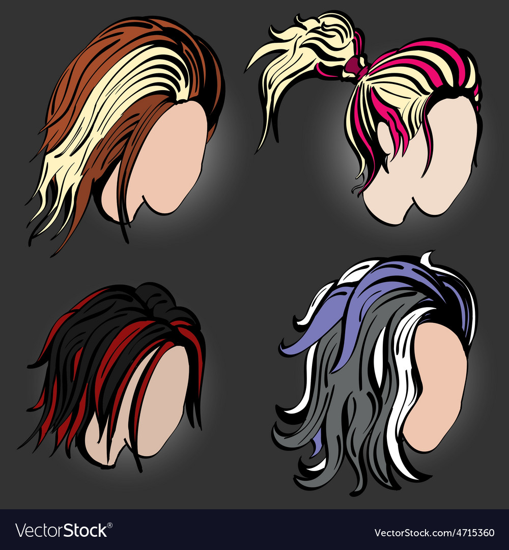 Stylish Hairstyles Royalty Free Vector Image Vectorstock
