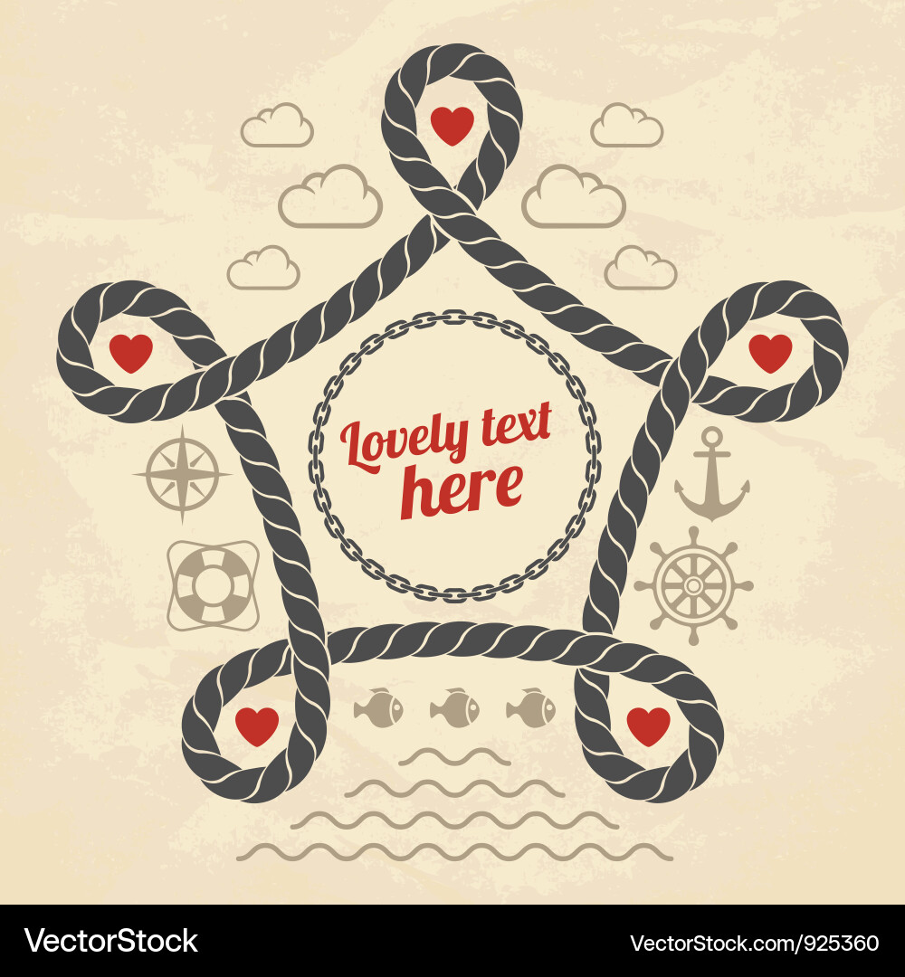 Valentine in marine style Royalty Free Vector Image