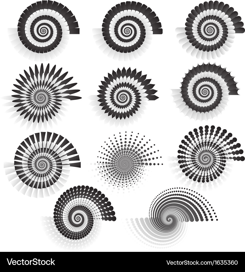 Variations of swirls Royalty Free Vector Image