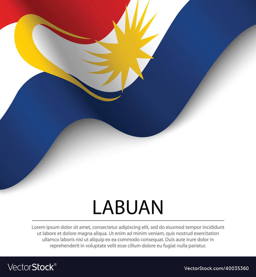 Waving flag of labuan is a state malaysia Vector Image