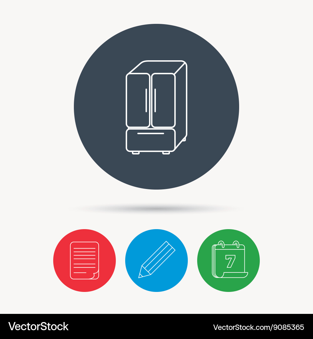 American fridge icon Refrigerator sign Royalty Free Vector