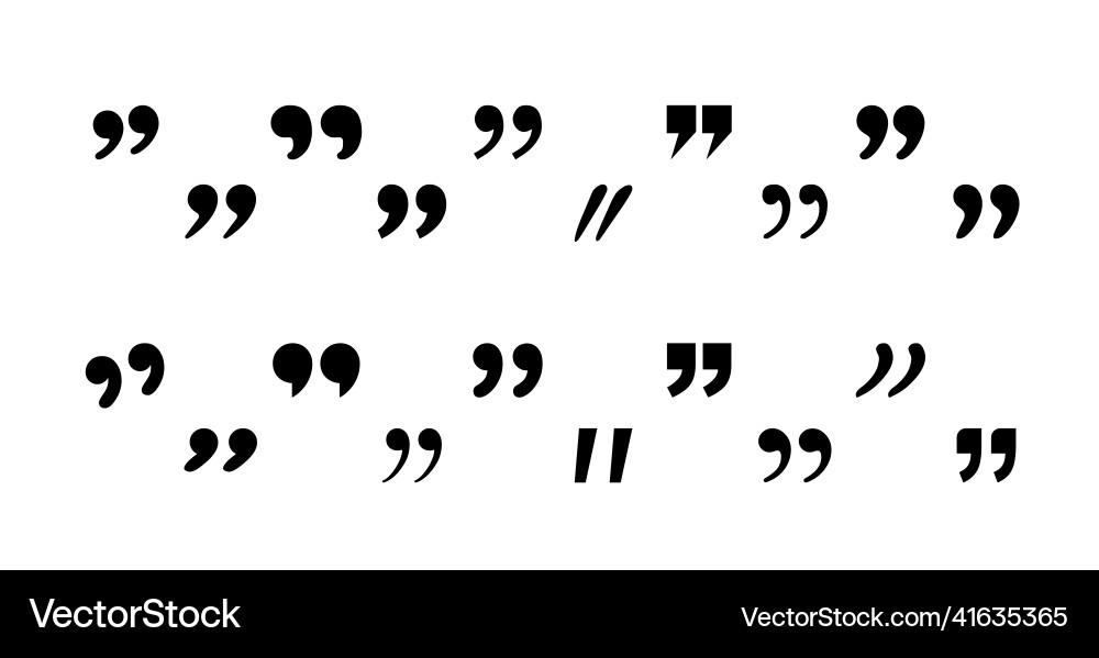 Big set black different quotation marks Royalty Free Vector