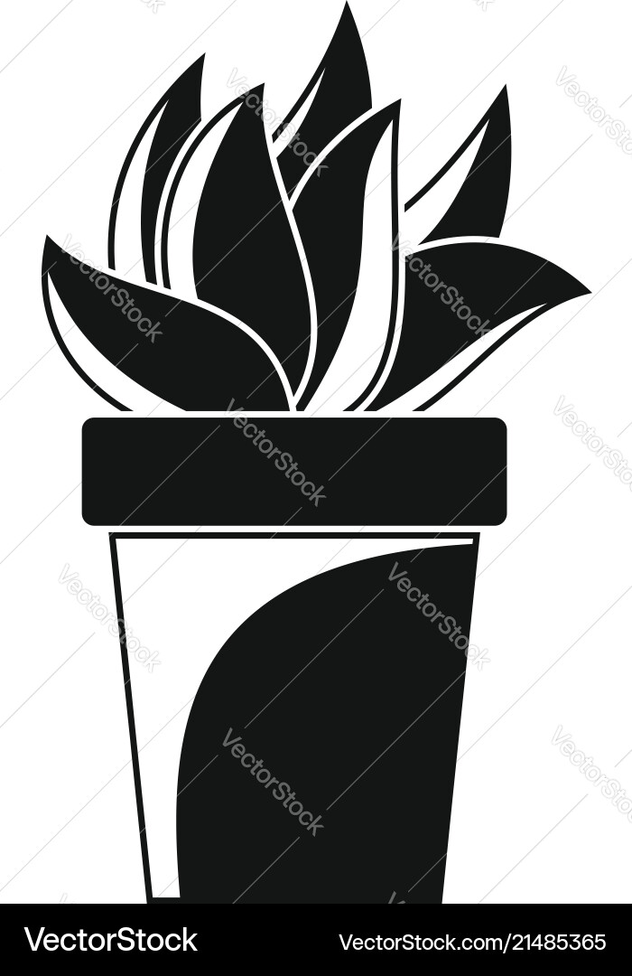 Cactus plant pot icon simple style Royalty Free Vector Image