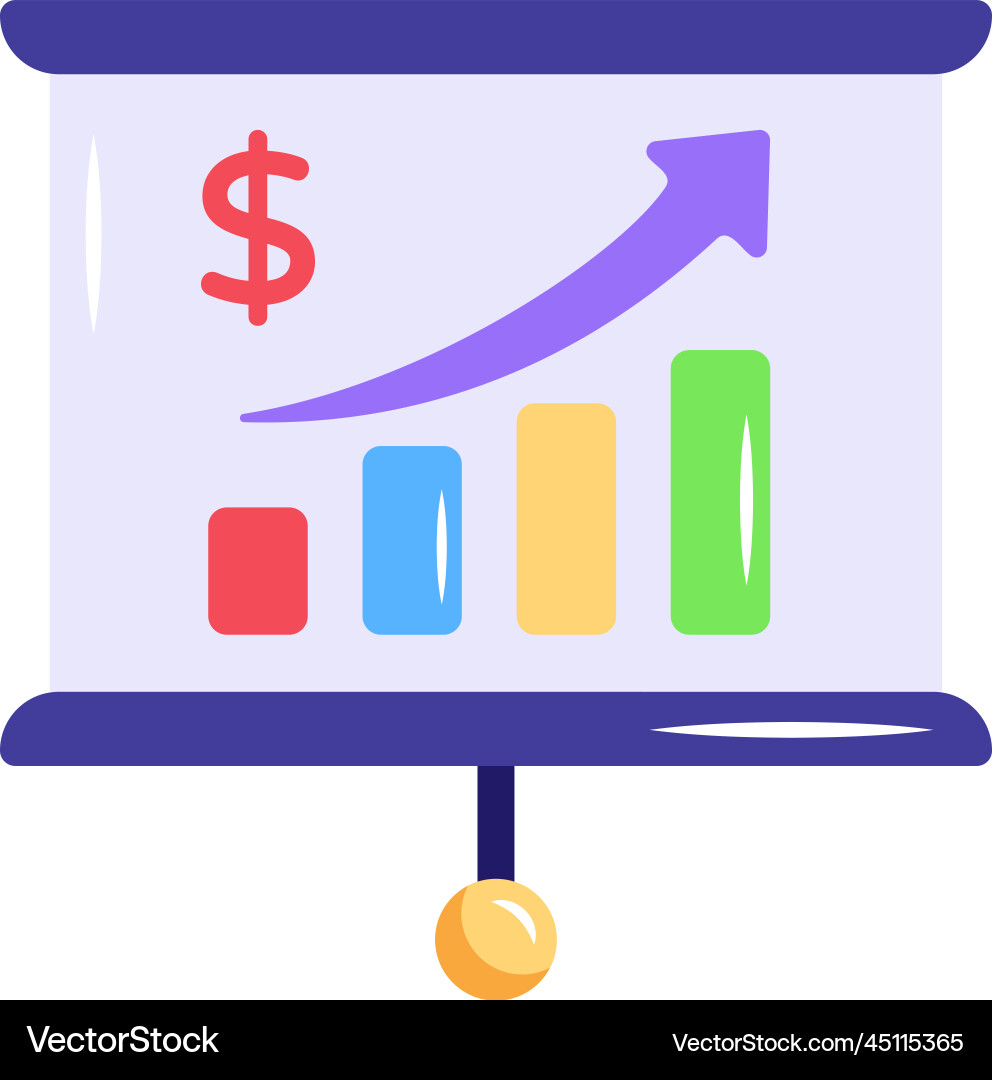 Check this flat icon of financial statistics Vector Image