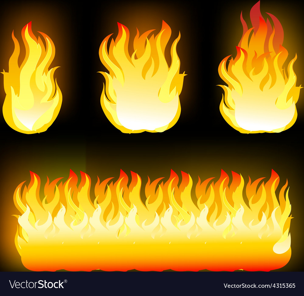 Fire elements Royalty Free Vector Image - VectorStock