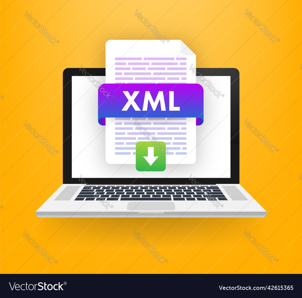 Flat xml for paper design isometric Royalty Free Vector