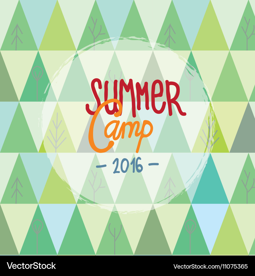 Summer camp for kids background with trees Vector Image