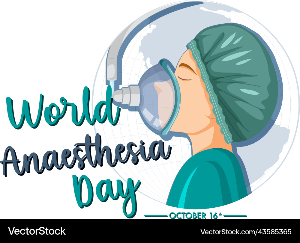 World anaesthesia day banner design Royalty Free Vector