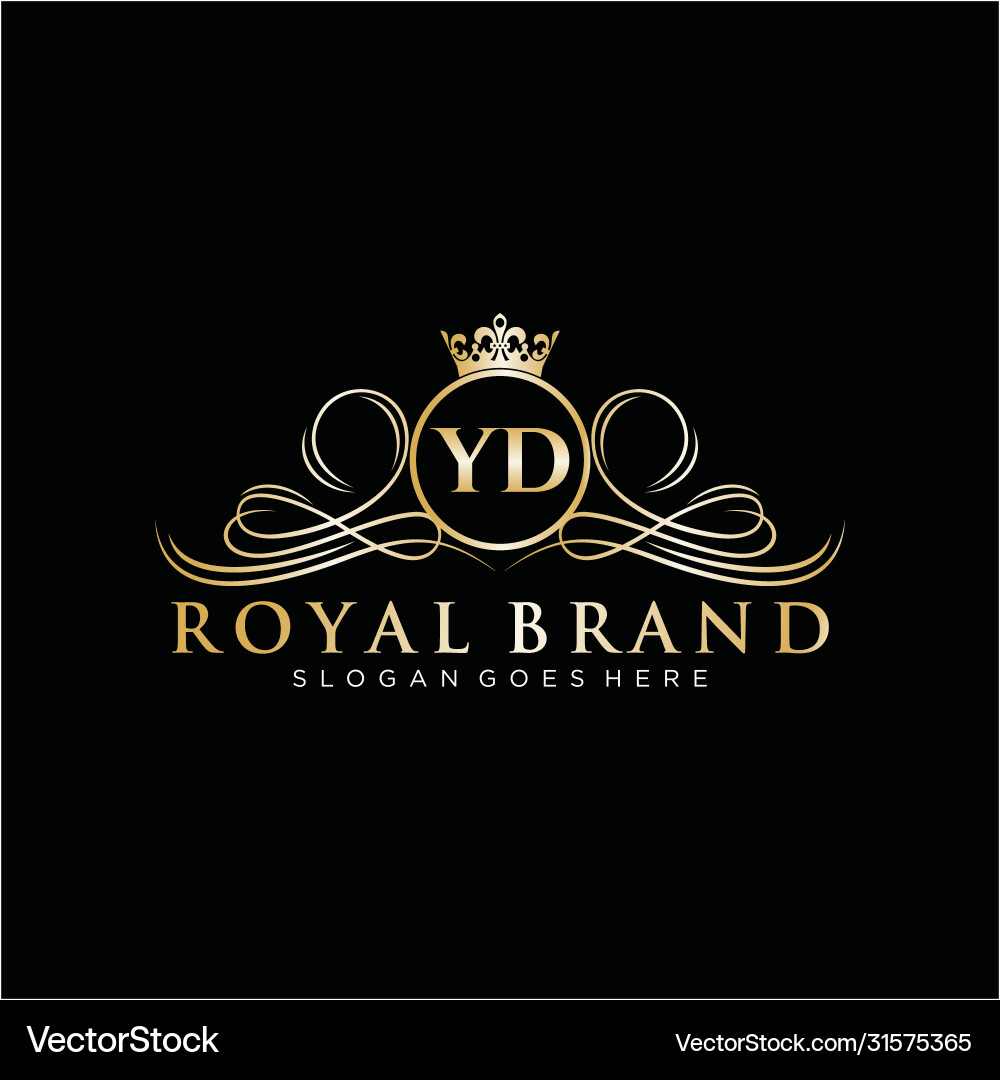 Yd letter initial luxurious brand logo template Vector Image