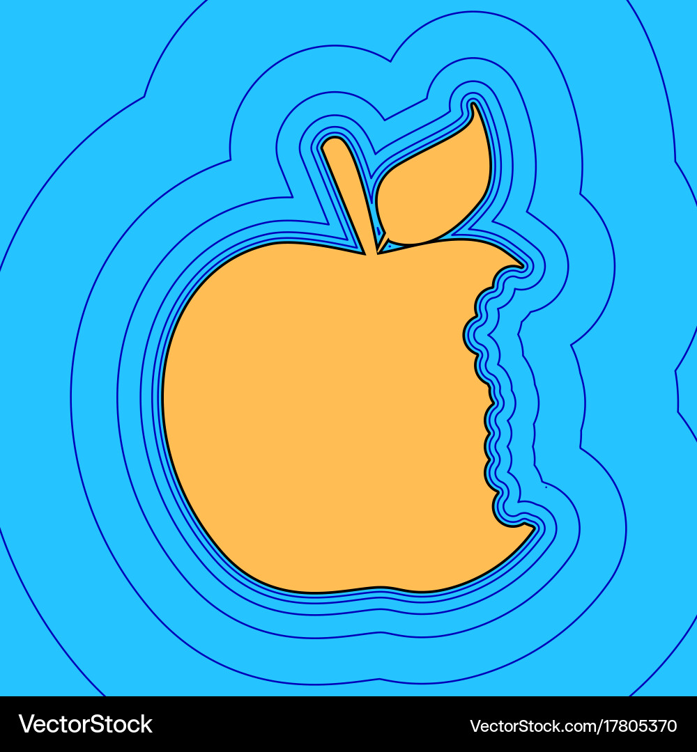 Bited apple sign sand color icon Royalty Free Vector Image