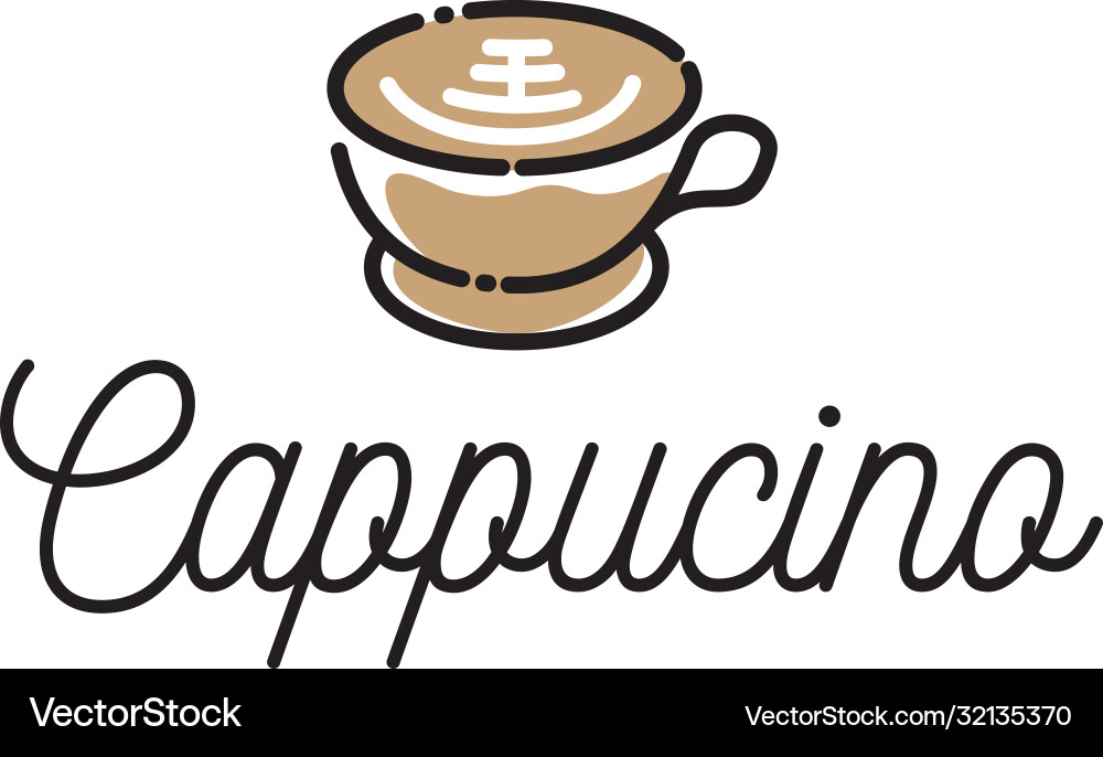 Cappuccino logo inspired for cafe design Vector Image