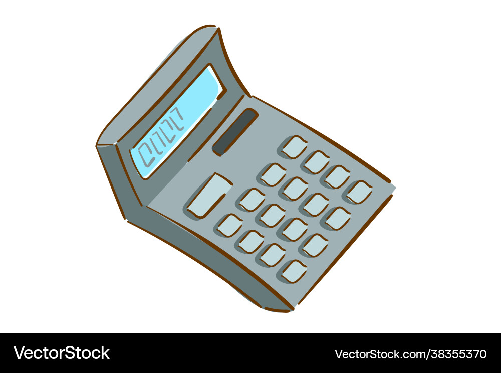 Cartoon calculator isolated on a white background Vector Image