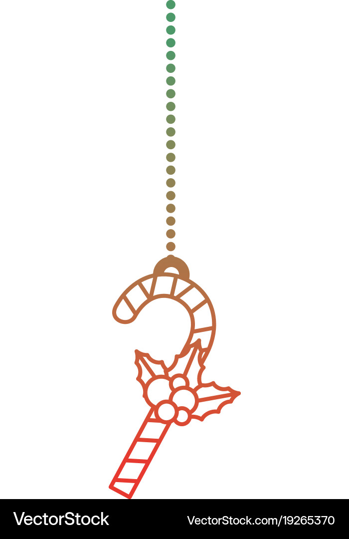 Christmas cane hanging decorative icon Royalty Free Vector