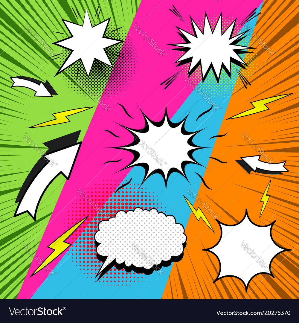 Comic abstract book page composition Royalty Free Vector