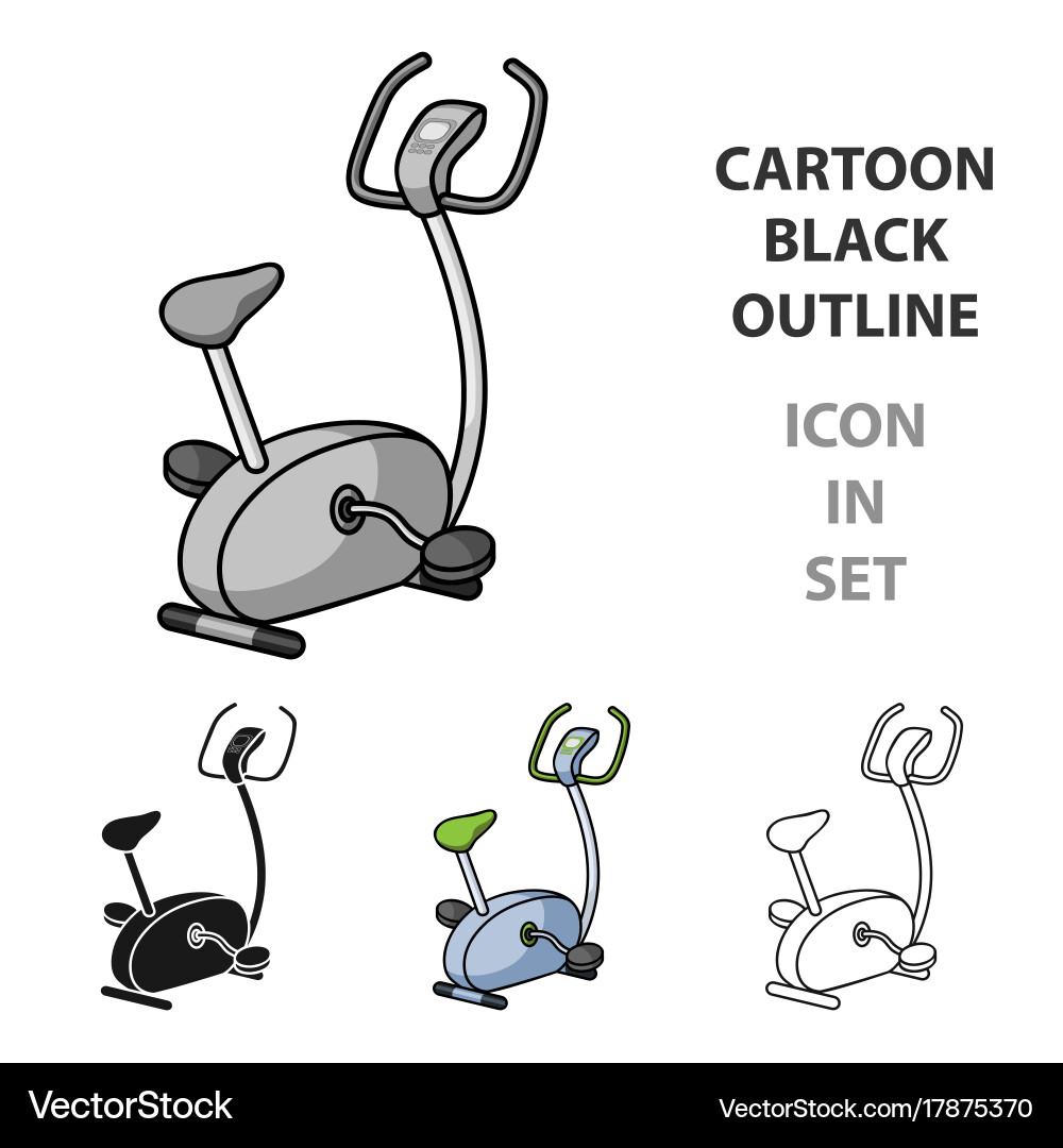 Exercise bicycle icon in cartoon style isolated Vector Image