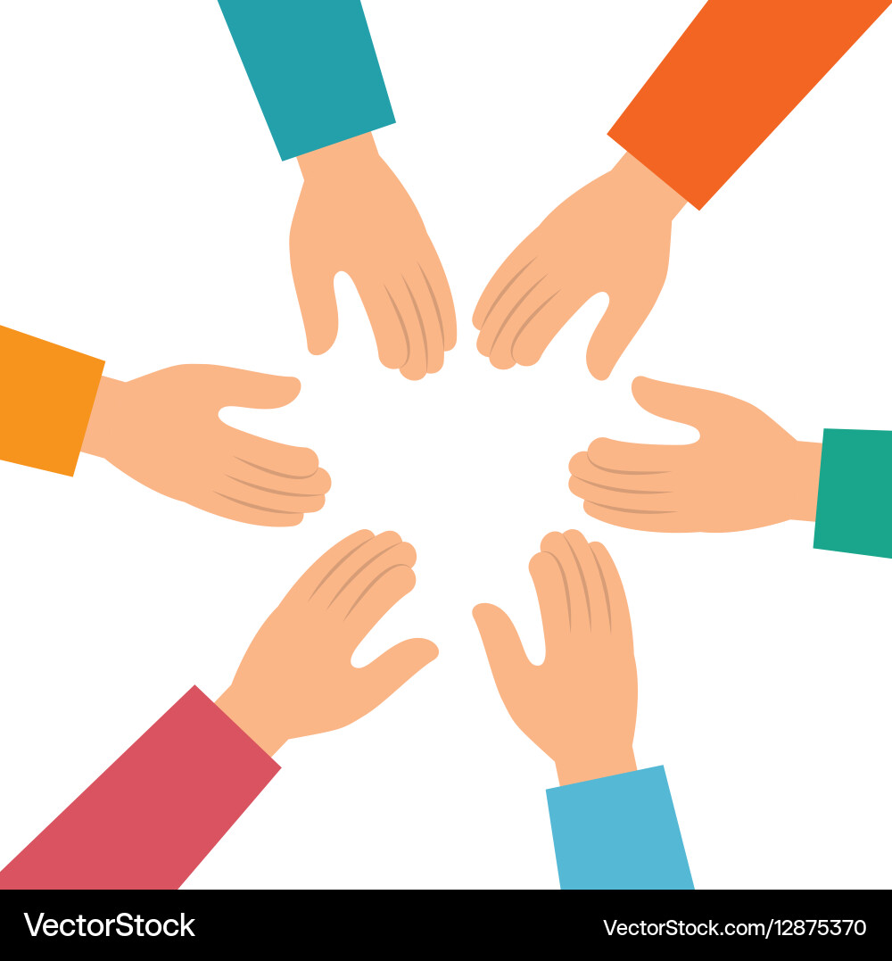 Hand human silhouette colors community icon Vector Image