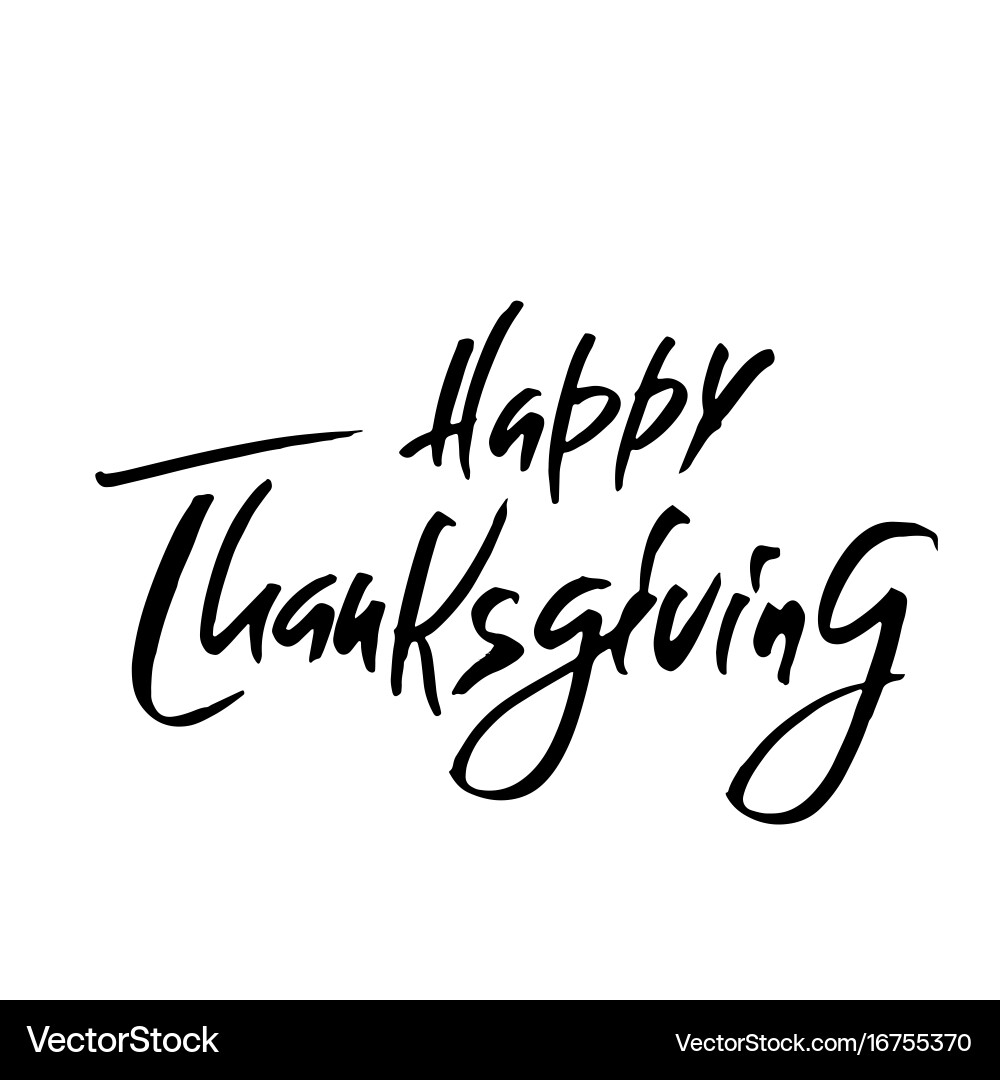 Handwritten thanksgiving day lettering Royalty Free Vector