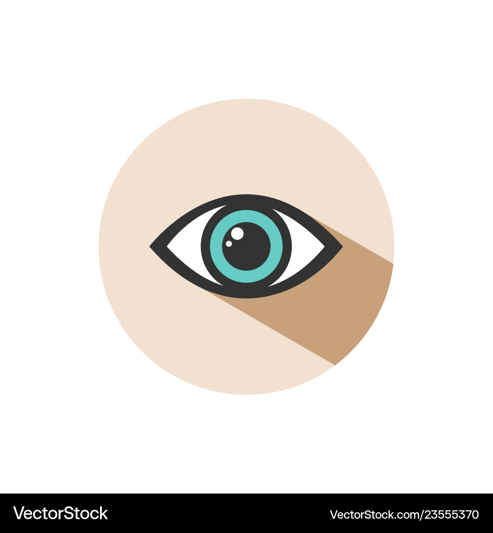 Human eye icon with shade on a circle Royalty Free Vector
