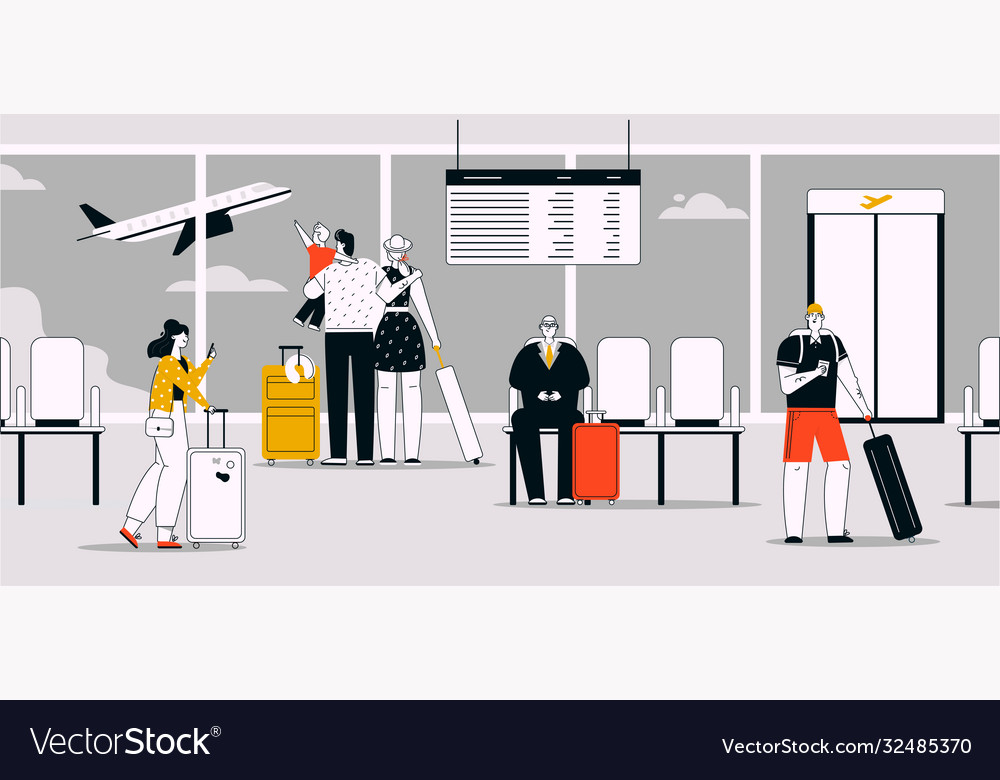 Linear passengers Royalty Free Vector Image - VectorStock
