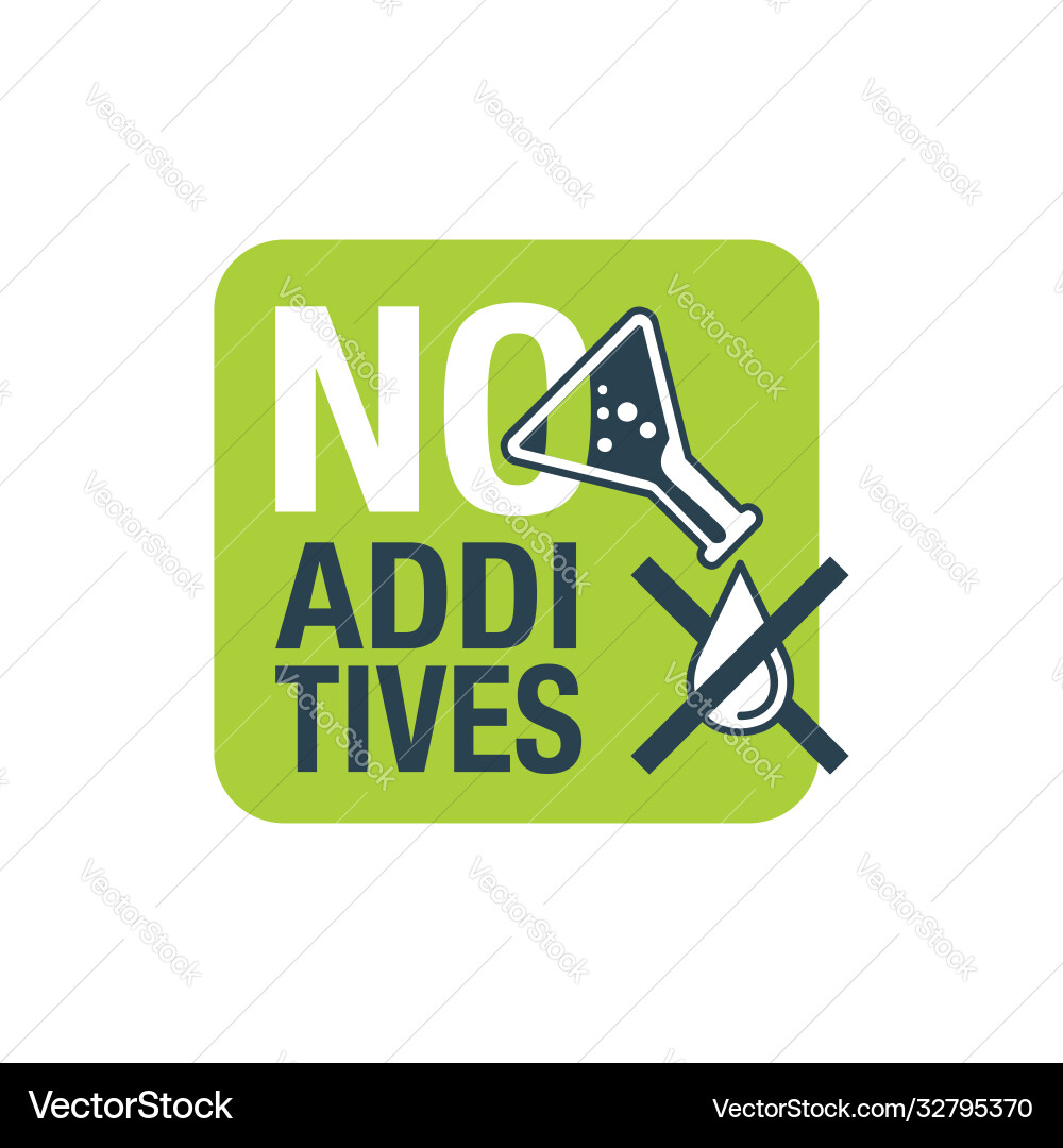 No additives stamp - crossed out preservatives Vector Image