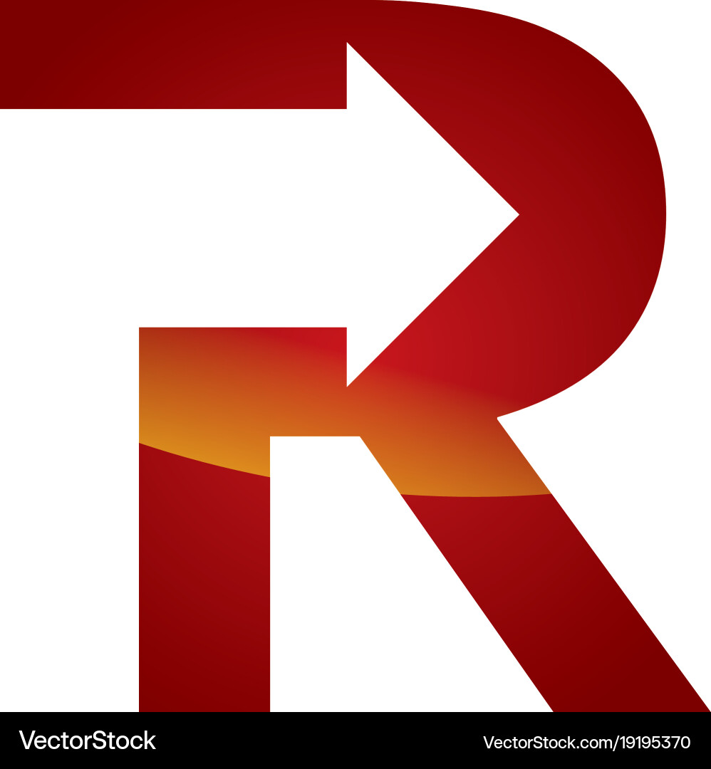 R letter arrow logo Royalty Free Vector Image - VectorStock