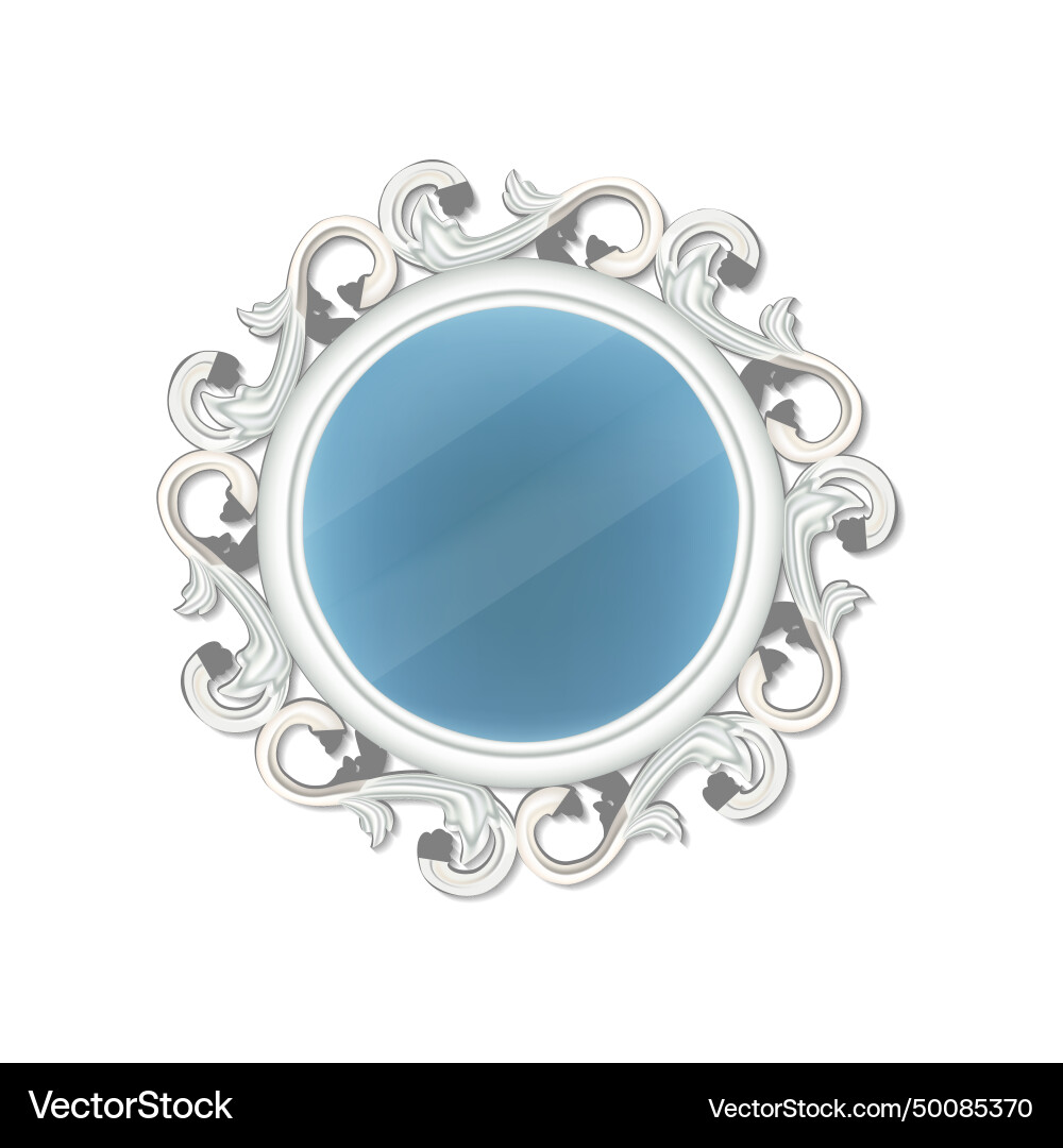 Realistic detailed 3d mirror shaped as round with Vector Image