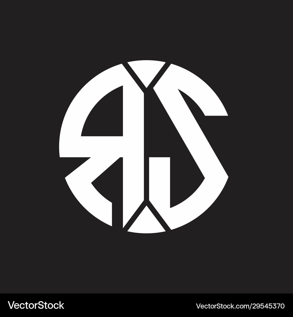 Rs logo monogram with piece circle ribbon style Vector Image