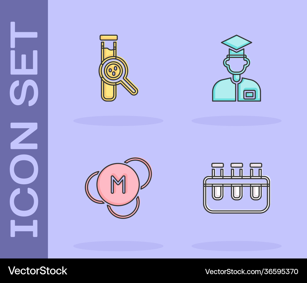 Set test tube and flask molecule and laboratory Vector Image