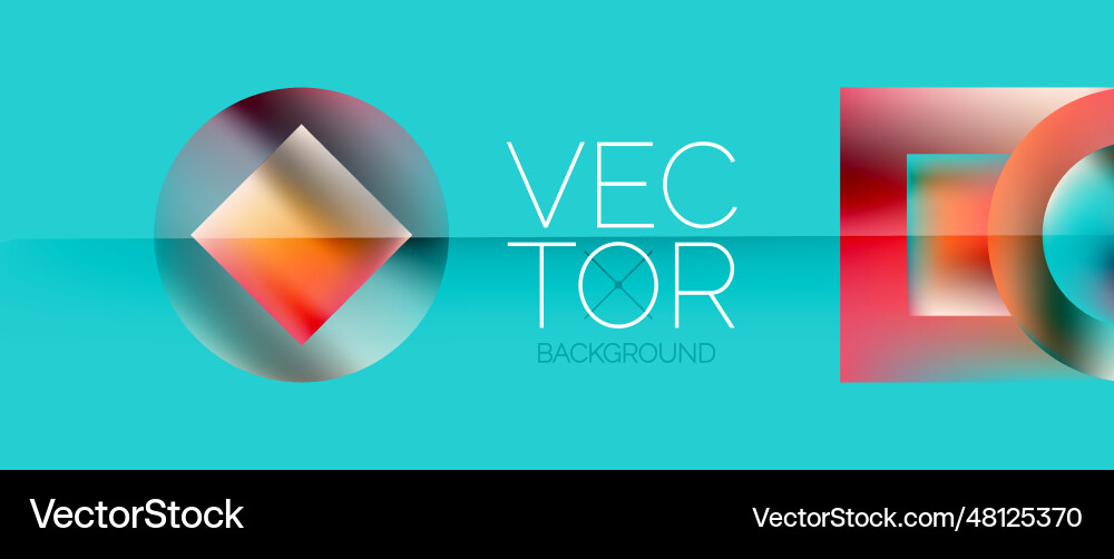 Squares and circles design fluid color gradients Vector Image