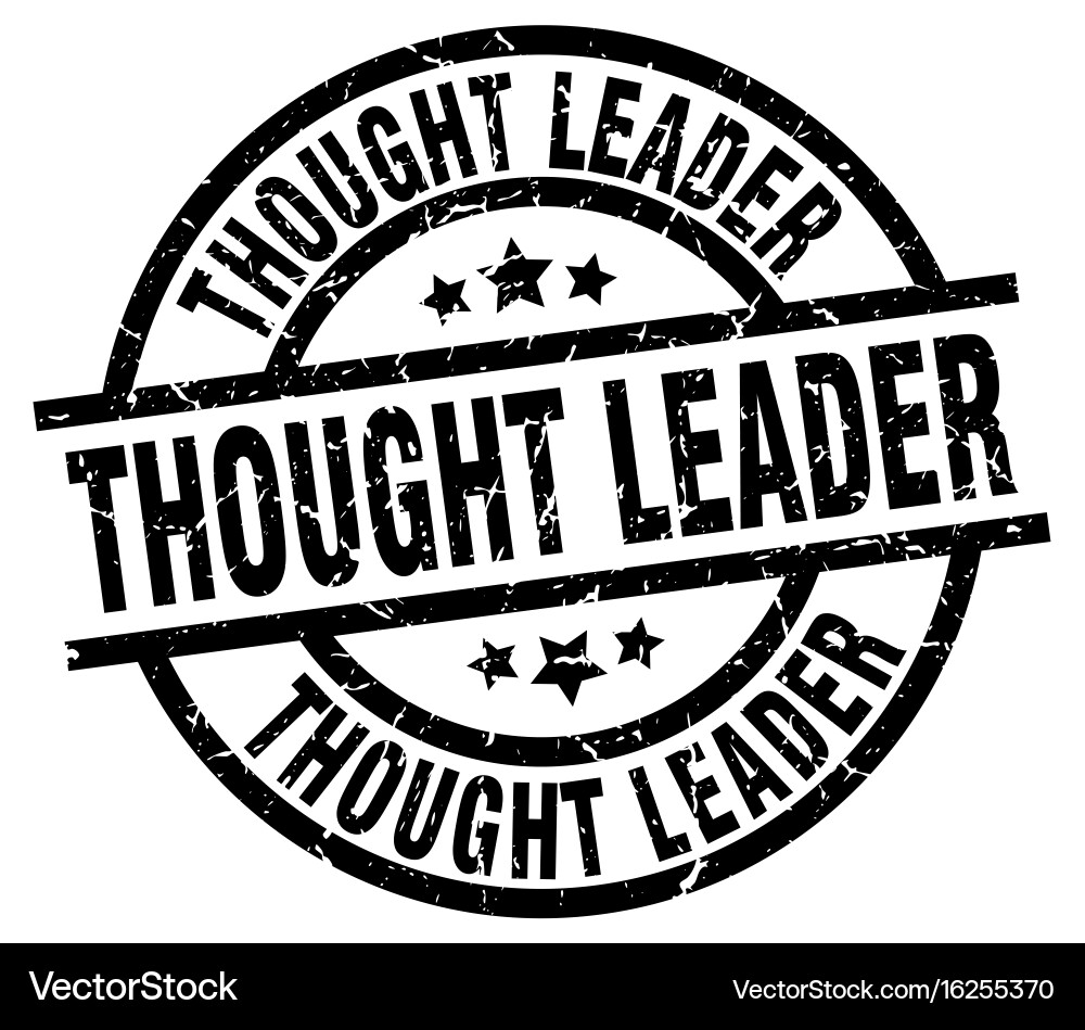 Thought leader round grunge black stamp Royalty Free Vector