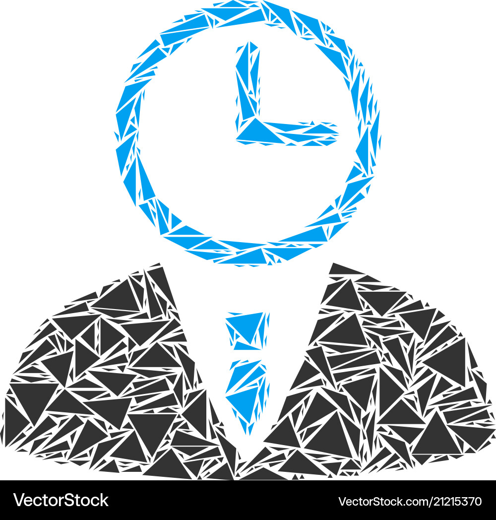 Time manager mosaic of triangles Royalty Free Vector Image
