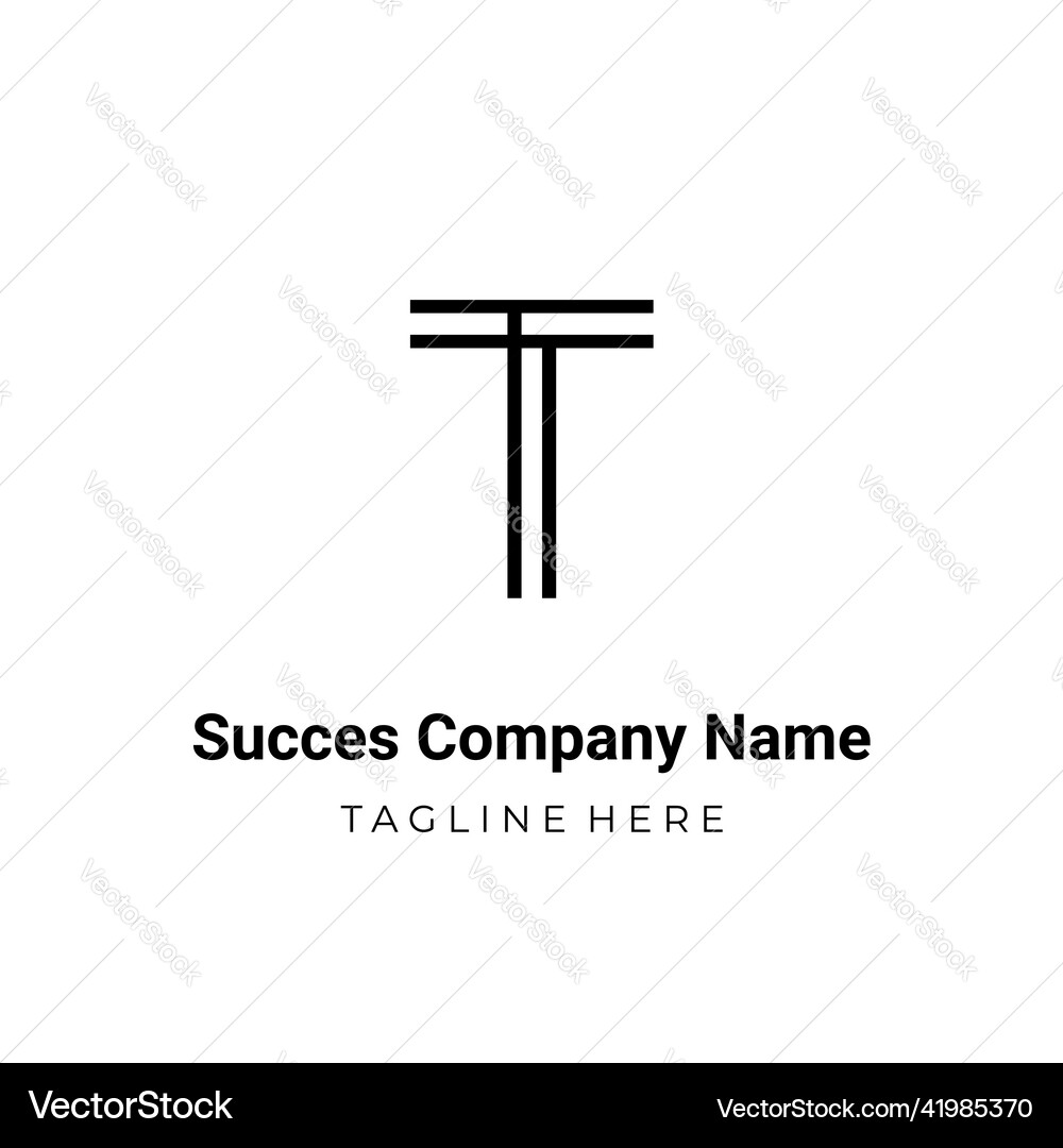 Unique modern geometric elegant letter logo t Vector Image