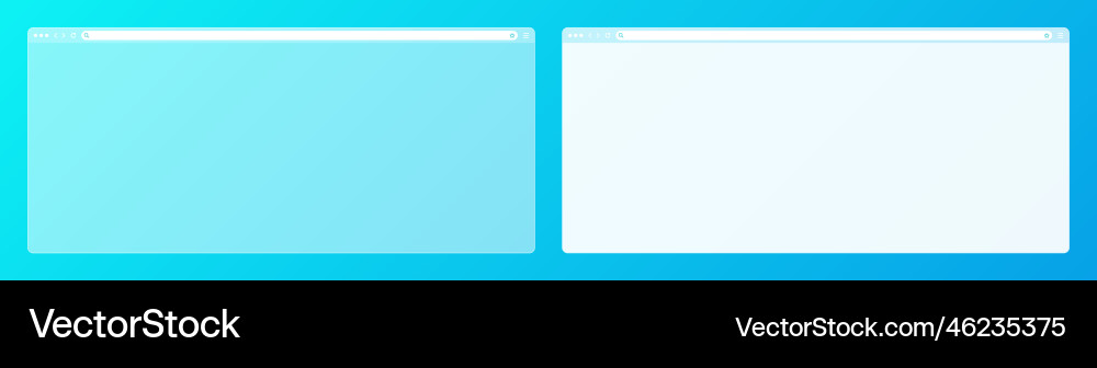 Blank transparent web browser window with toolbar Vector Image