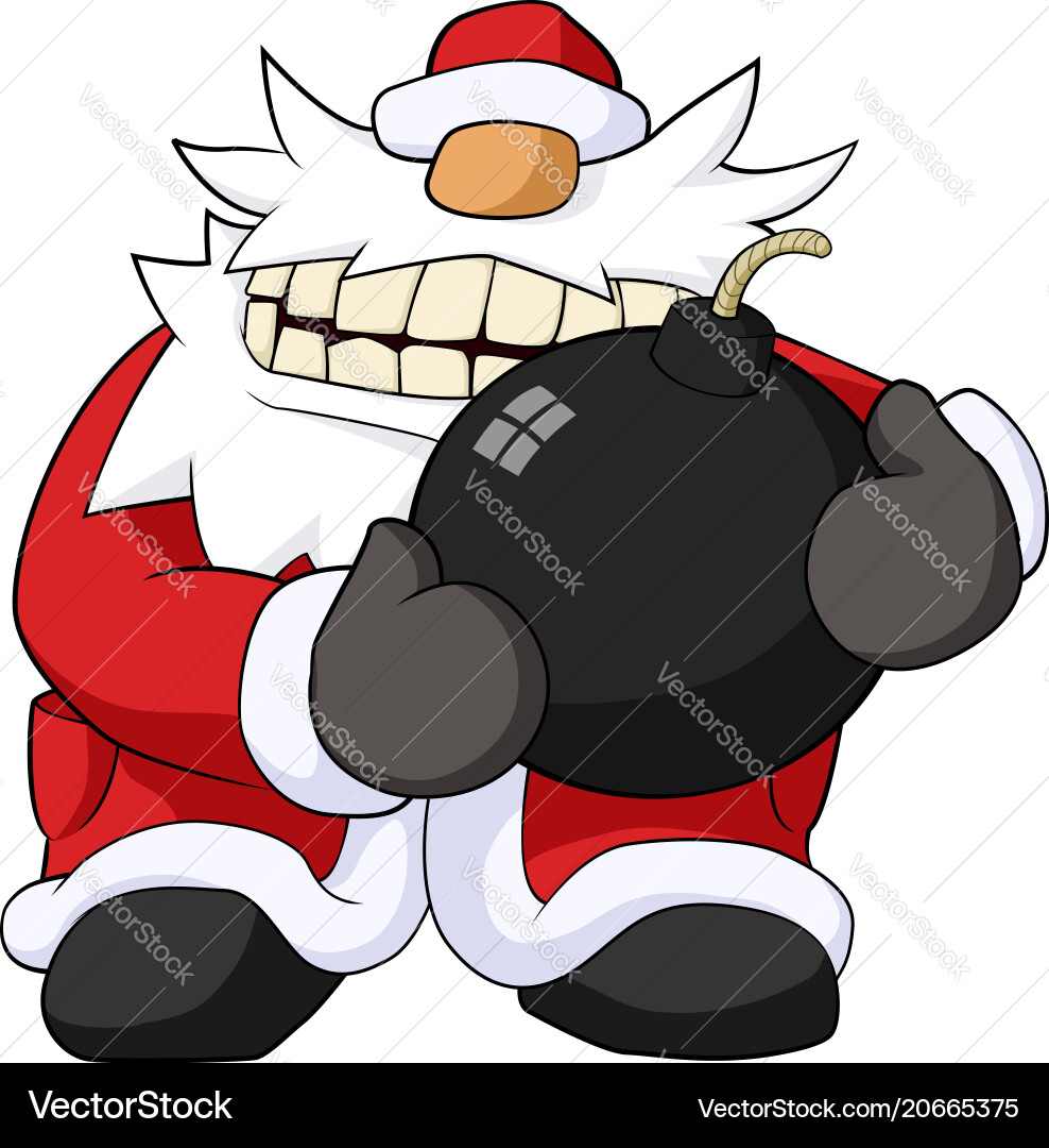 Christmas bomb cartoon Royalty Free Vector Image