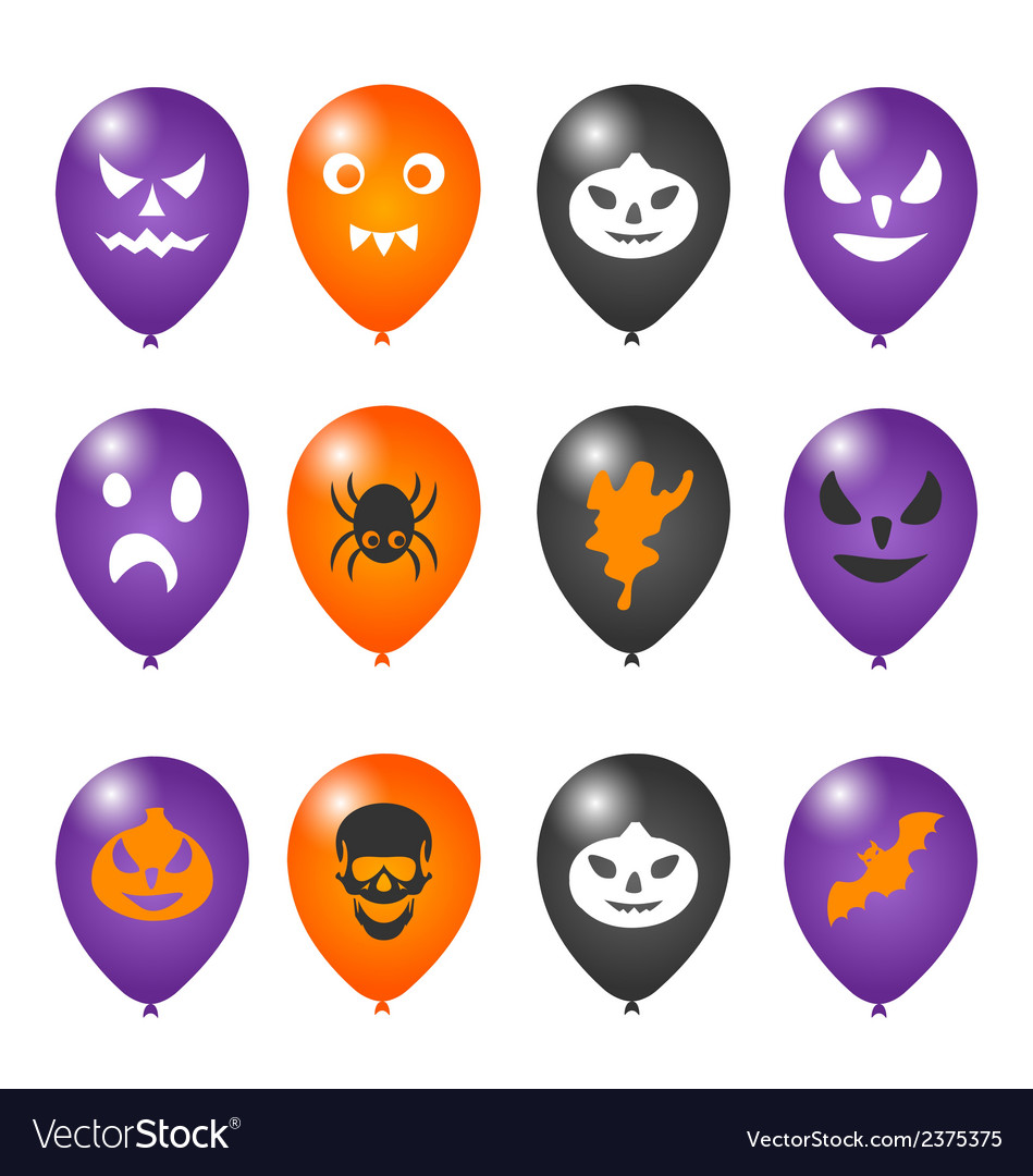Colorful balloons for Halloween party Royalty Free Vector
