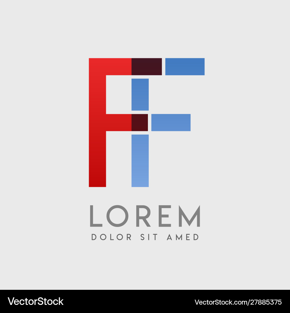 Ff logo letters with blue and red gradation Vector Image