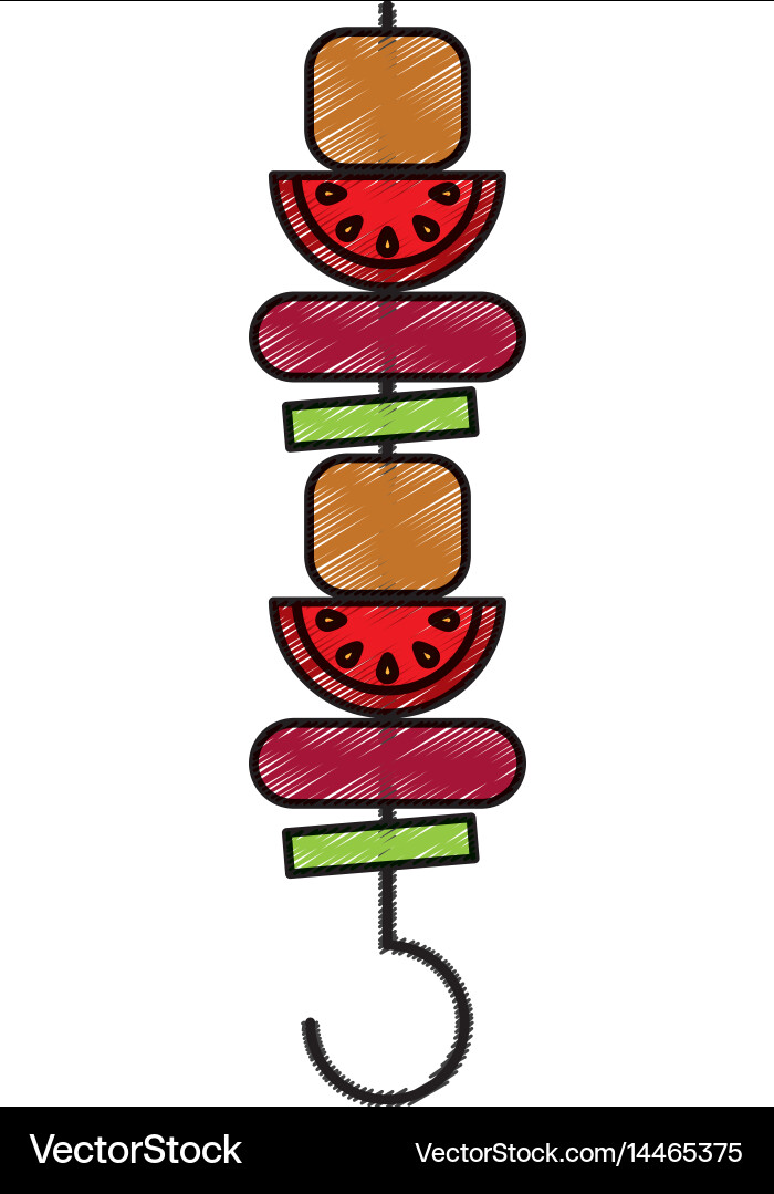 Meat stick isolated icon Royalty Free Vector Image