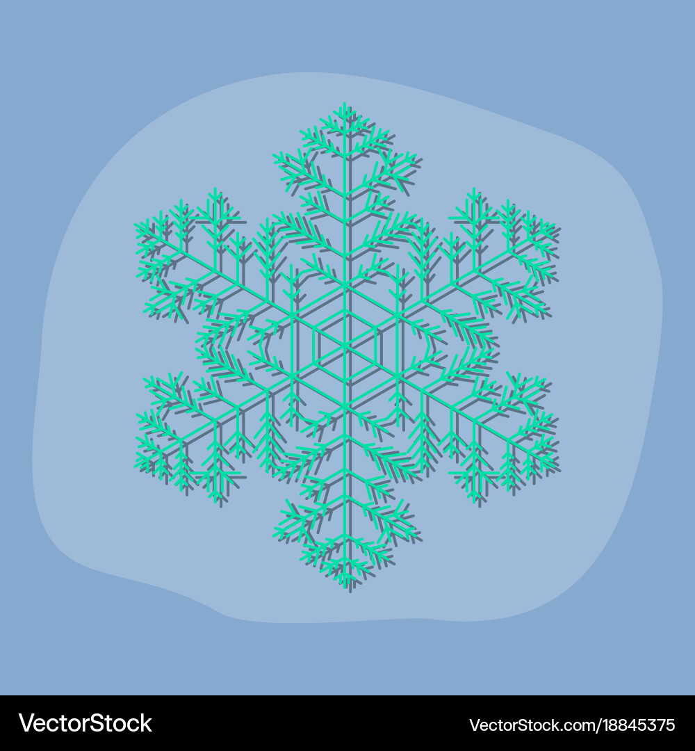 Paper sticker on stylish background snowflake Vector Image