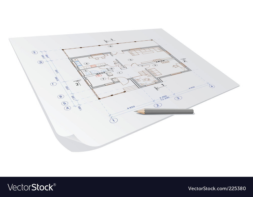 Architecture house plan Royalty Free Vector Image
