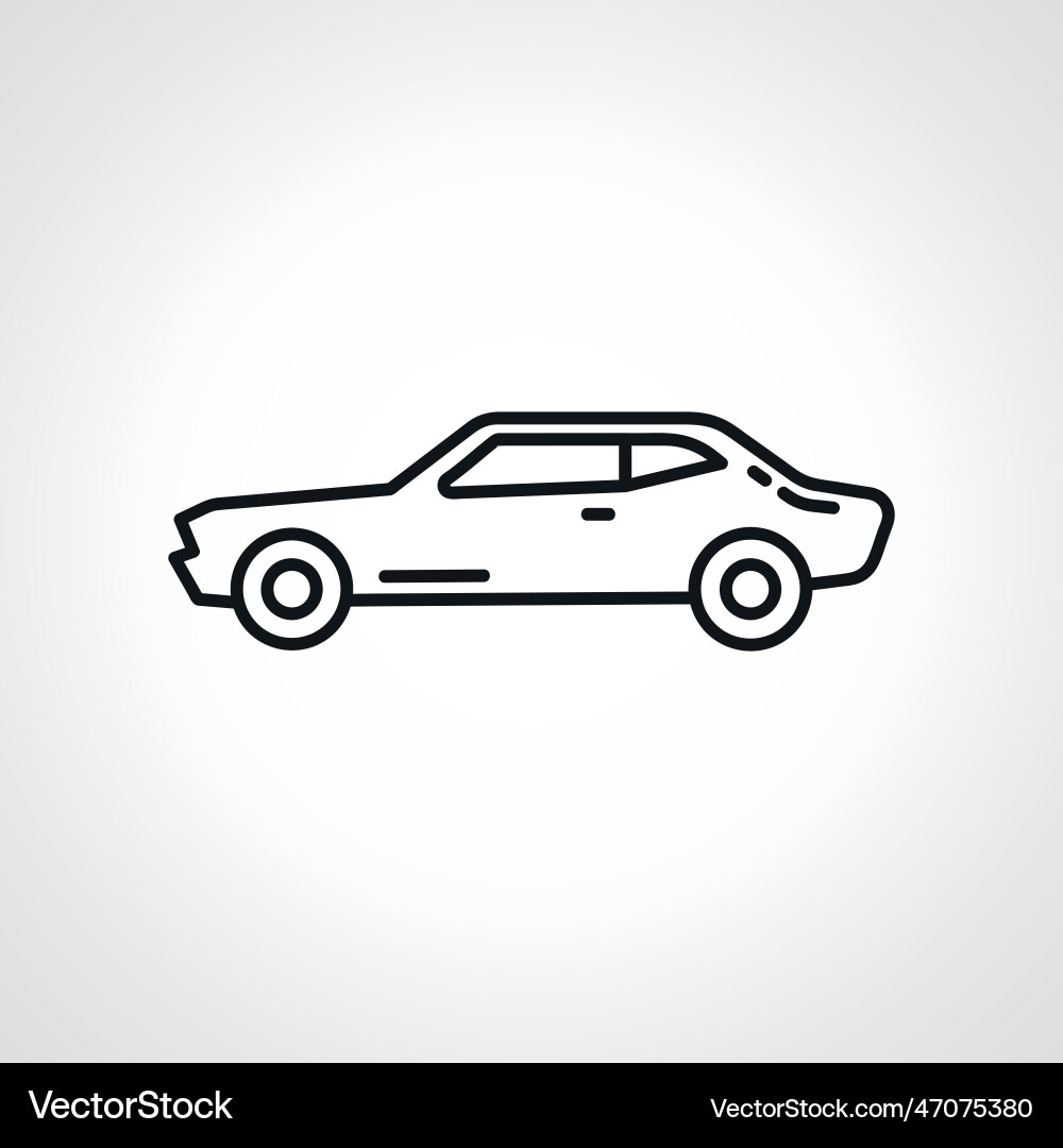 Car line icon coupe outline icon Royalty Free Vector Image