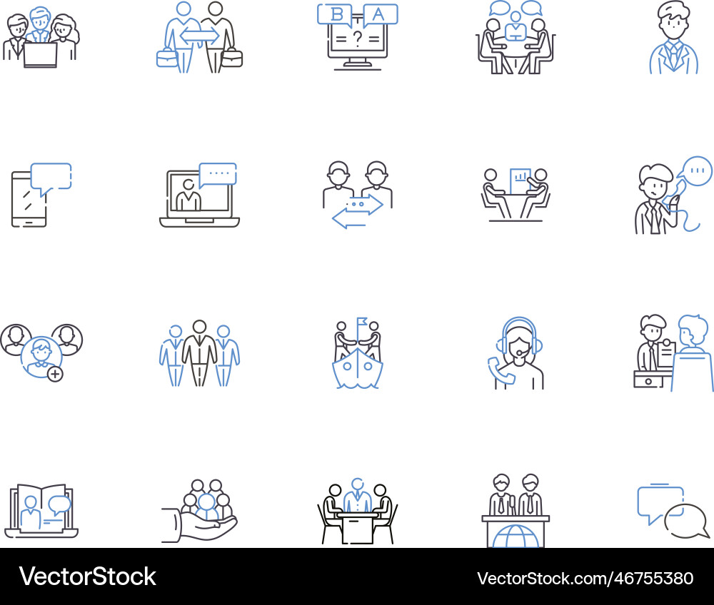 Clients outline icons collection customers Vector Image