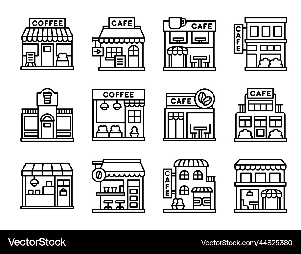 Coffee shop line icon set 5 Royalty Free Vector Image