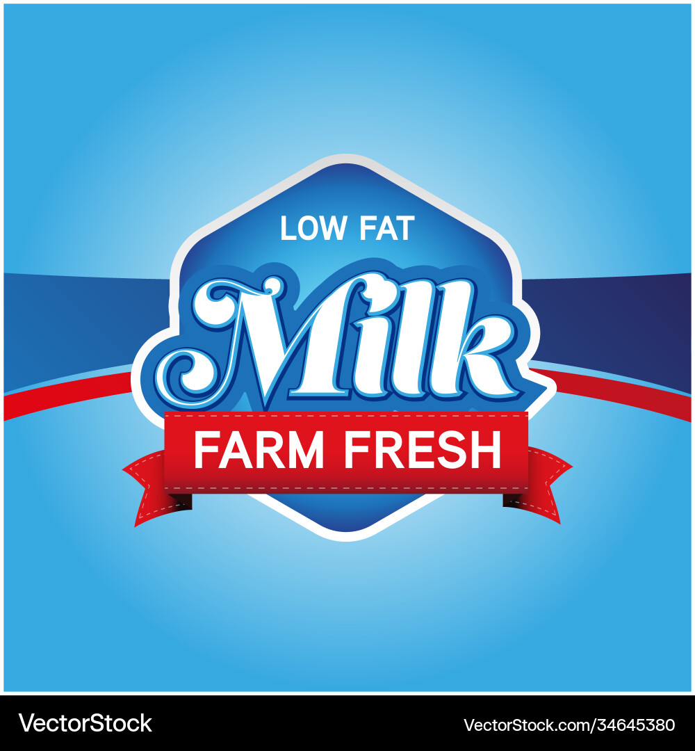 Fresh milk label lettering sign Royalty Free Vector Image