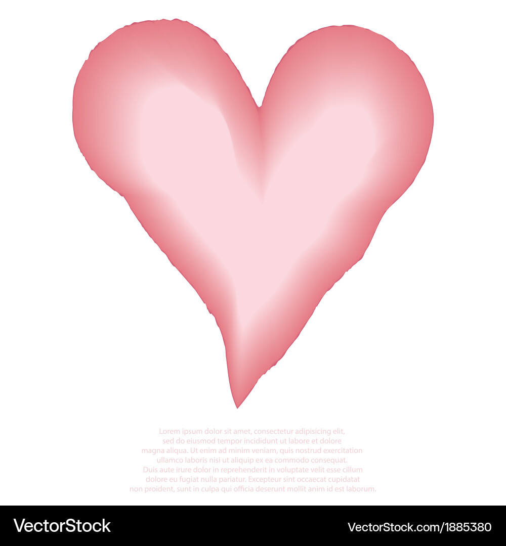 Heart watercolor pink painted Royalty Free Vector Image