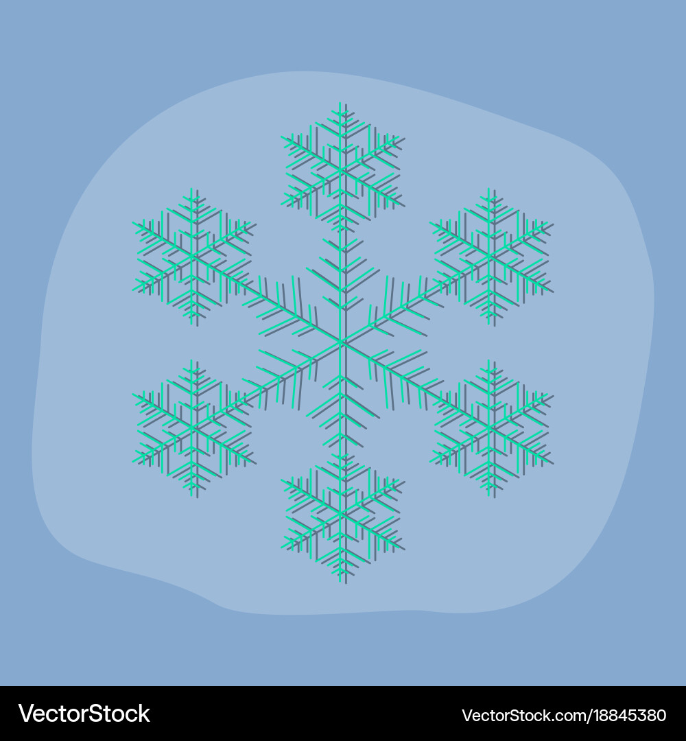 Paper sticker on stylish background snowflake Vector Image